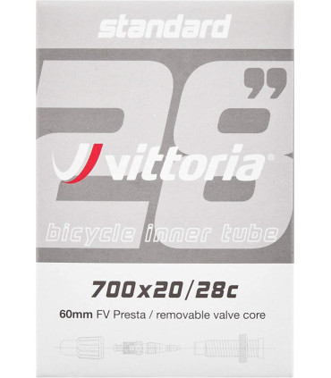 Vittoria Standard 700 x 20/28c, Presta 60mm RVC Bicycle Inner Tube