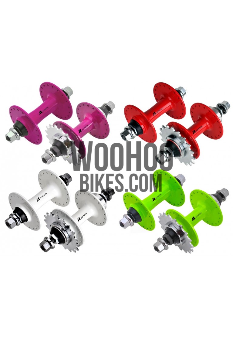 JOYTECH Front Rear Hub Set 36H Green Fixed Gear Fixie Single Speed JOYTECH Front Rear Hub Set 36H Green Fixed Gear Fixie Single Speed